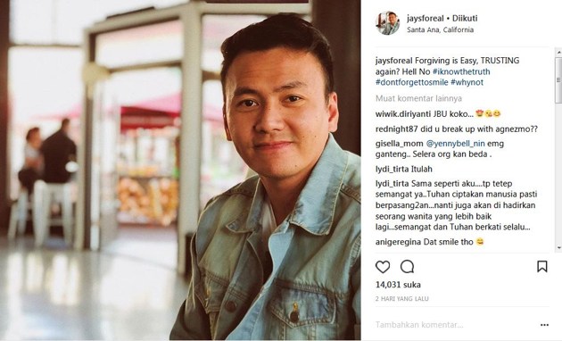 Curhat Soal Kebohongan, Wijaya Saputra Ternyata Putus dengan Agnes Monica?