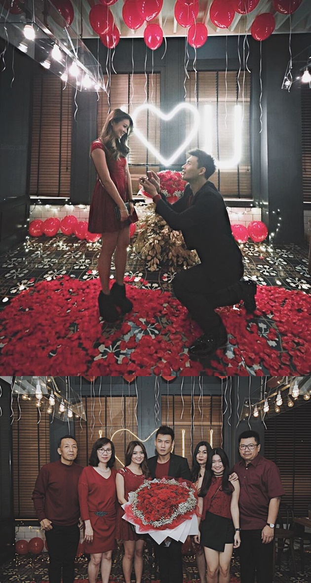 Serba Merah, Romantisnya Fendy Chow Lamar Pacar di Hari Natal Bikin ...