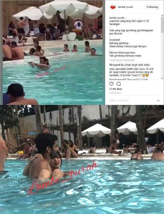 Super Hot, Jedar Pamer Belahan Dada dan Digendong Vishal Singh di Kolam ...