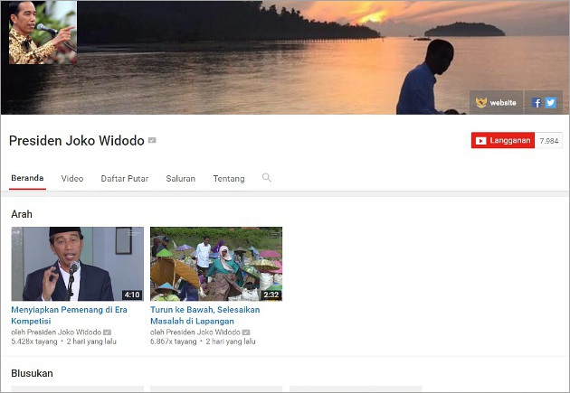 Kekinian, Presiden Jokowi Akhirnya Punya Akun Video YouTube Resmi