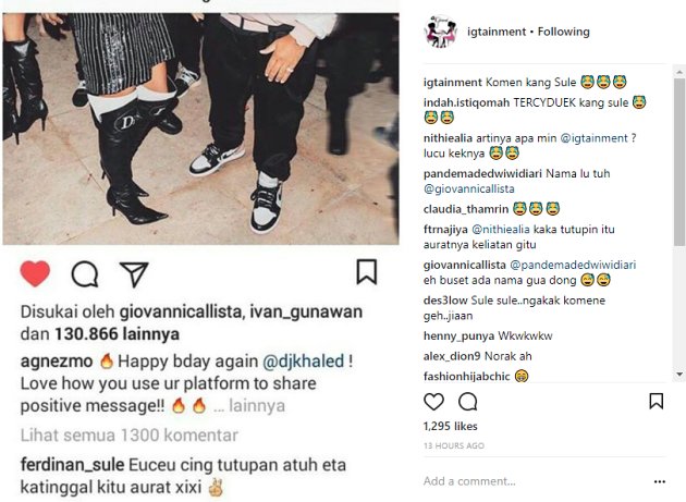 Agnez Mo Unggah Foto Ultah DJ Khaled, Komentar Sule Soal Aurat Bikin Ngakak