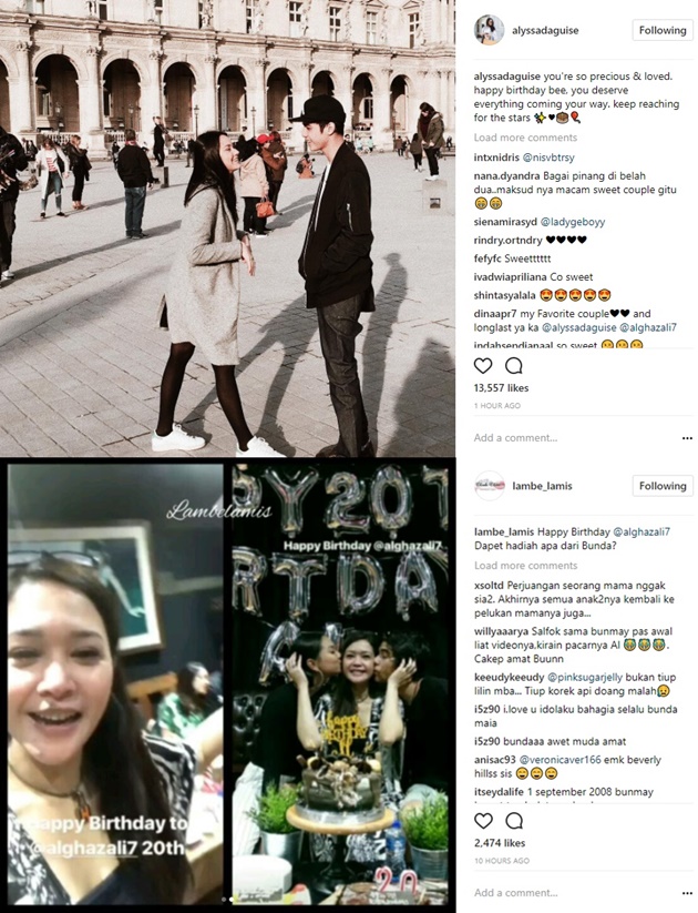 Alyssa Tulis Pesan Romantis di Ultah Al Ghazali dan Cium Pipi Maia ...