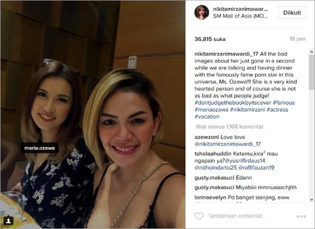 Maria Ozawa Tampil Sopan, Nikita Mirzani Malah Pamer Dada