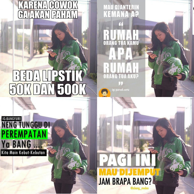 Kagumi Lebih Dekat Supir Gojek Cantik yang Memenya Bikin Netter Baper