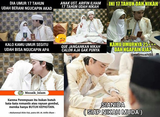 Sindir Jomblo, Meme Putra Arifin Ilham Nikah Muda Ini Nyelekit Banget