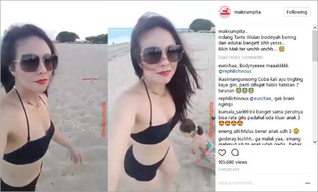 Seksi Pakai Bikini di Pantai, Bodi Wulan Guritno Bikin Netter Takjub