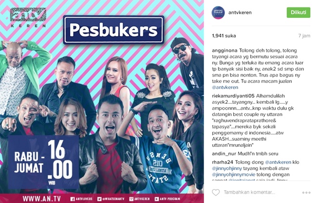 Akhirnya Kembali Tayangkan 'Pesbukers', ANTV Tuai Pro dan Kontra dari ...