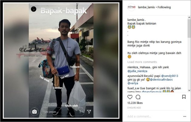 Rio Dewanto Rela Repot Bawa Tas Anak-Istri, Netter: Bapak-Bapak Zaman Now