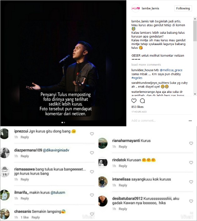 Tulus Jadi Kurus dan Ganteng, Netter Malah Baper