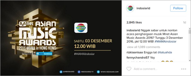 Ungkap Jadwal Tayang MAMA 2016, Indosiar Malah Diprotes Netter Gara ...