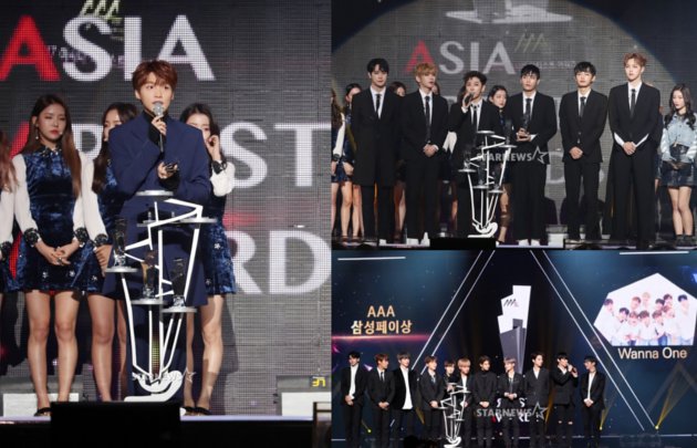 Jebolan 'Produce 101', Wanna One-JBJ dan Sewoon Menang di AAA